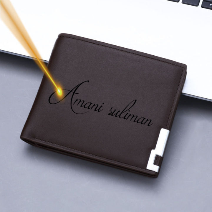 Customized Name Wallet for Men Bifold Short Dompet Lelaki Personalized ...