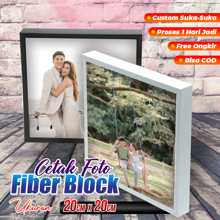 PROSES 1 HARI JADI BISA COD Cetak Foto + Bingkai Fiber Block Tebal 8r ...