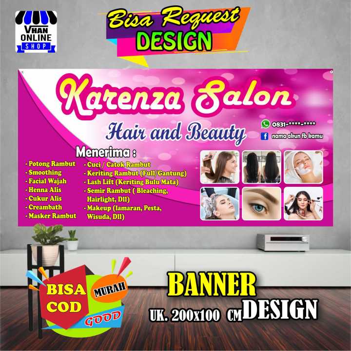 Spanduk Banner Salon, Potong Rambut, Eyelash Keren, Murah | Lazada ...