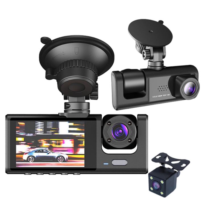 3 Channel Car DVR Camera 3 Way Car Camera With IR Night Vision, Loop ...