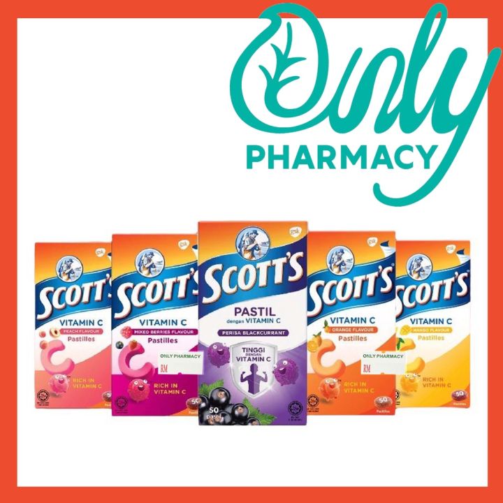 Scott’s Vitamin C Pastilles 50S (Orange/ Mixberries/ Mango/ Peach ...