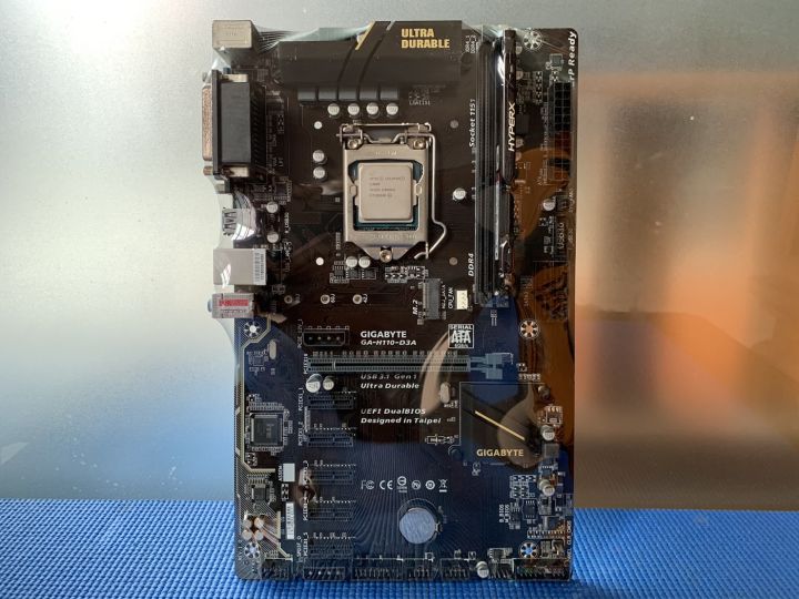 เมนบอร์ด Gigabyte GA-H110-D3A Socket 1151 CPU G4400 Ram 4GB DDR4 สำหรับขุดบิทคอยน์ No.ฝาหลัง ...
