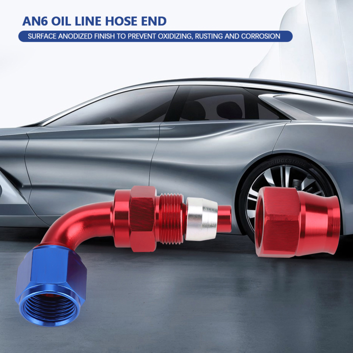 AN6 90 Degree Push On Twist Lock Oil Gas Fuel Line Hose End Fitting ...