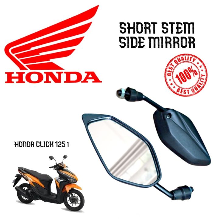 HONDA CLICK 125i SHORT STEM SIDE MIRROR BLACK ASAAD MOTO | Lazada PH