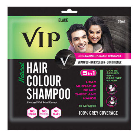 [SG Stock] 20ml / 40ml Vip Black Hair Colour Shampoo Black Hair Dye ...
