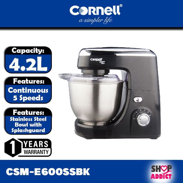 Cornell 4.2L Heavy Duty 5 Speed Stand Mixer CSM-E600SSBK | Lazada