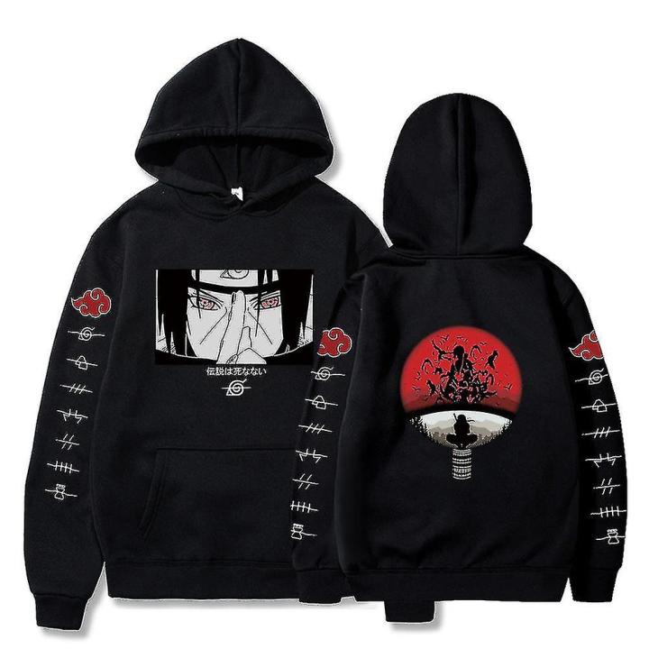 Jaket Sweater Hoodie Anime Naruto Hitam Premium Bahan Fleece Tebal ...