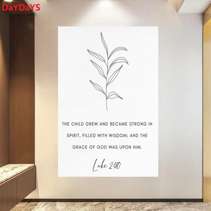 Luke 2:40 Wall Art Nursery Wall Art Botanical Scripture Bible Verse ...