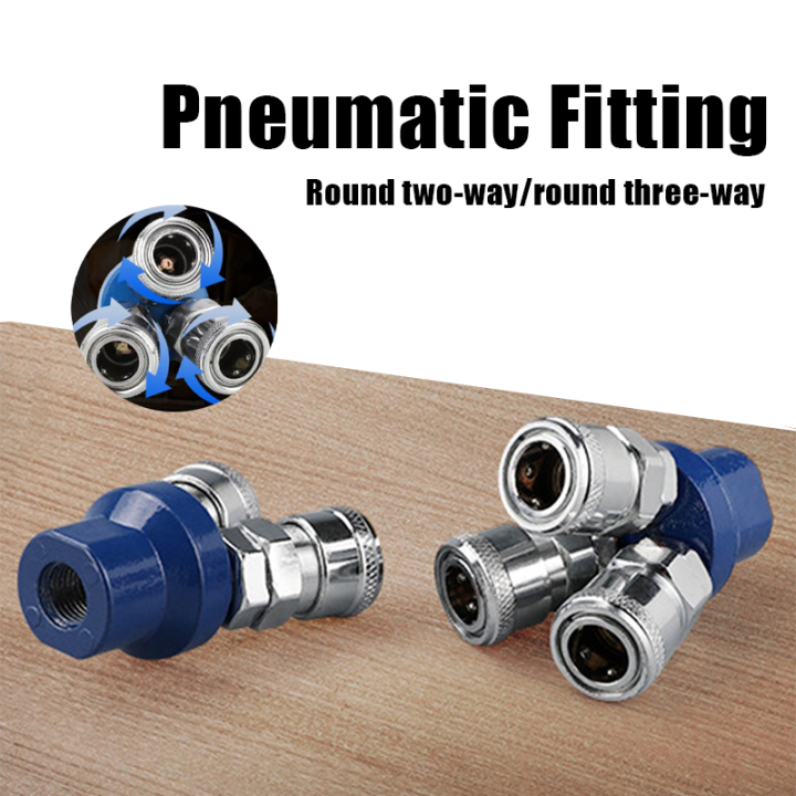 2 Way 3 Way Air Distributor Quick Coupler Air Compressor Manifold Fittings For Quick Plug ...