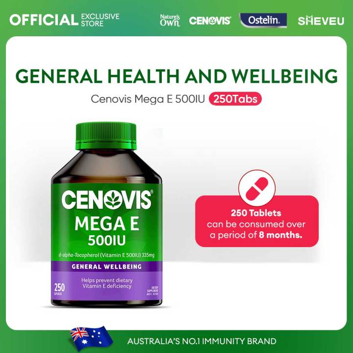 Cenovis Mega E 500IU 250 Tablets - Provides High-Potency Vitamin E ...