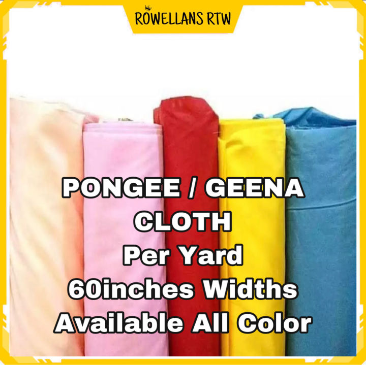 Pongee Geena Silk Cloth / Tela Per Yard Available All Color Presyo ...