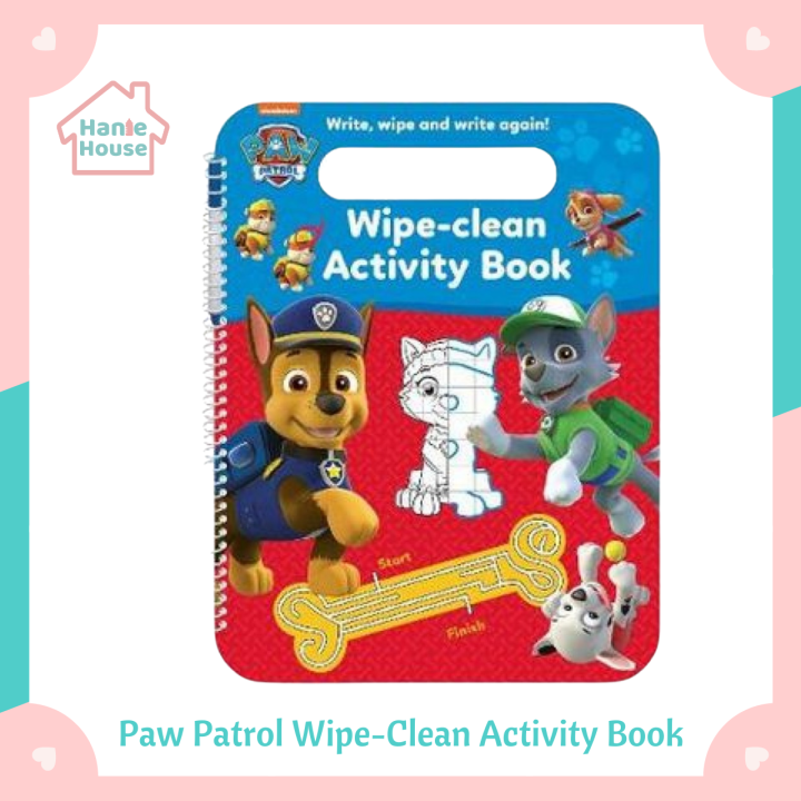 Paw Patrol Wipe Clean Activity Book With Pen For Kids To Draw Play ...