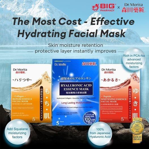 Dr.Morita Facial Mask (Hyaluronic Acid/Collagen/hydration/Cica ...