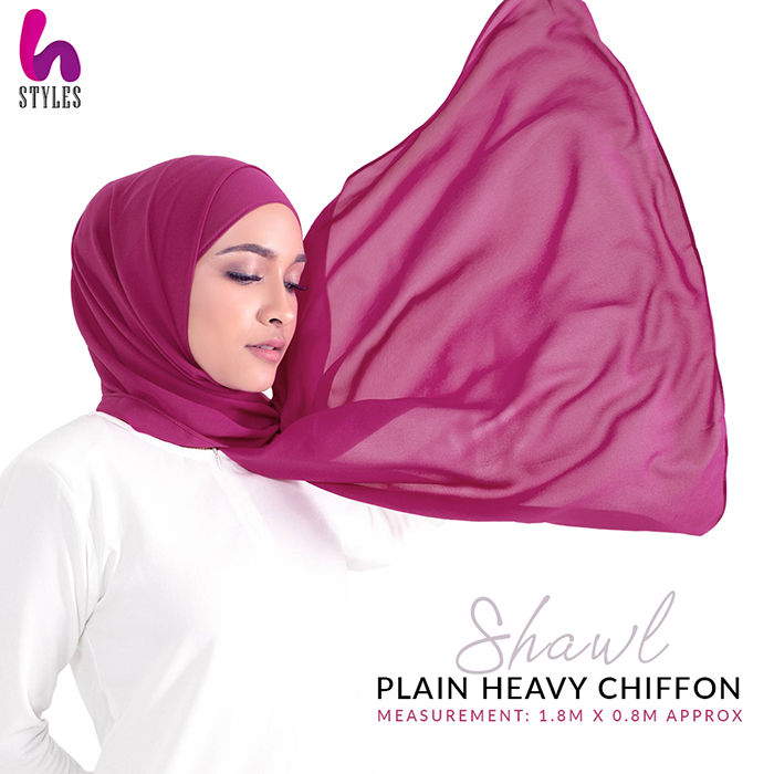 Shawl Plain Heavy Chiffon Hijab Keknis Paling MURAH Panjang Tudung ...