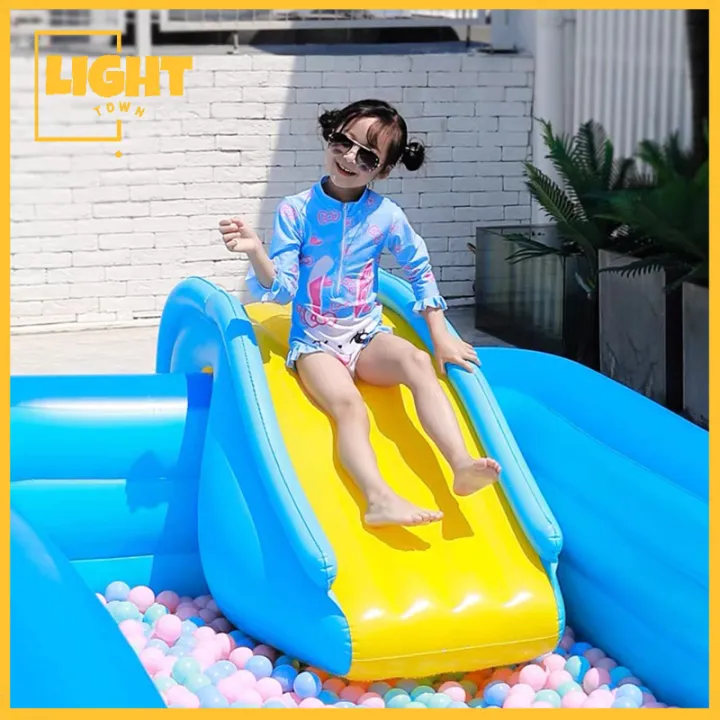 Inflatable Swimming Pool Water Slide Kids Summer Water Play Toys Castle ...