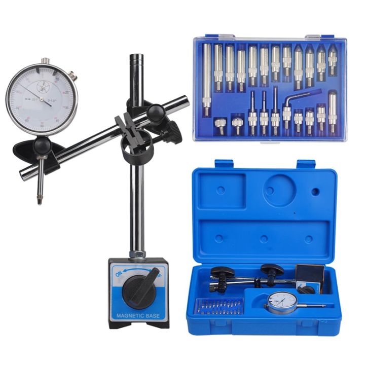 Magnetic Base Dial Indicator Kit Adjustable Long Arm for Lathe/Milling ...