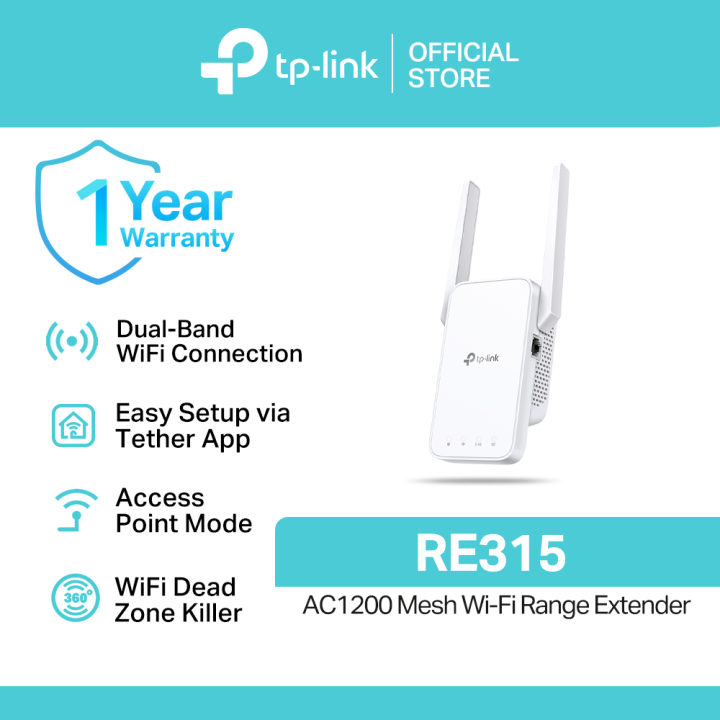 TP-Link Official Store | RE315 AC1200 | 10/100Mbps Dual-Band Mesh Fiber ...