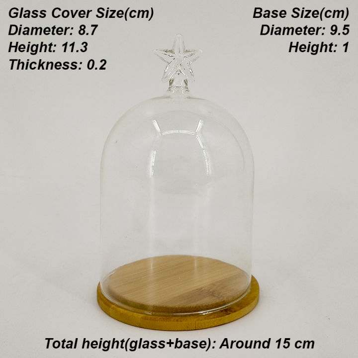 TRANSPARENT GLASS COVER WITH WOODEN BASE PREVENT DUST BOX STATUE ...