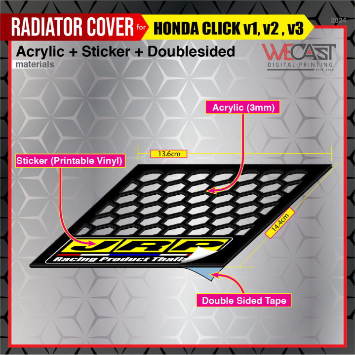 HONDA CLICK V1 V2 V3 RADIATOR COVER ACRYLIC | Lazada PH