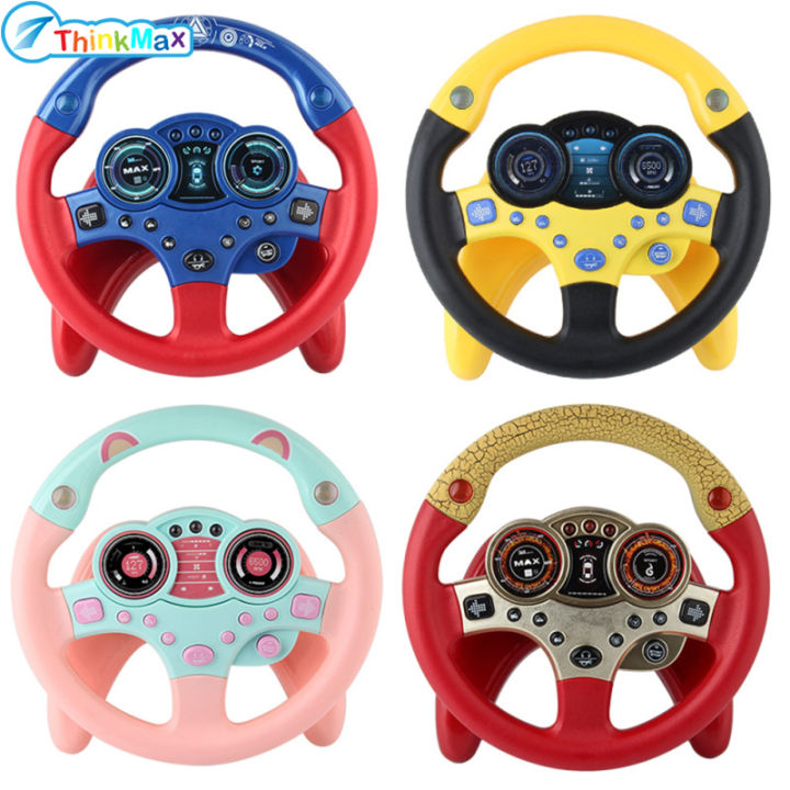 Car Simulation Steering Wheel Toy With Light Sound Children Educational ...