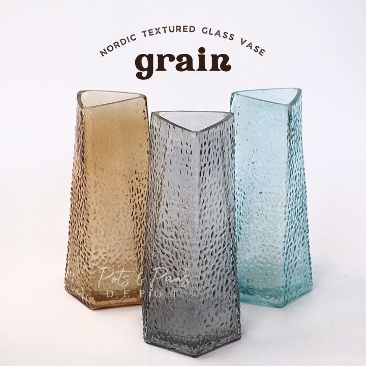 Nordic Textured Glass Vase- Grain | Lazada PH
