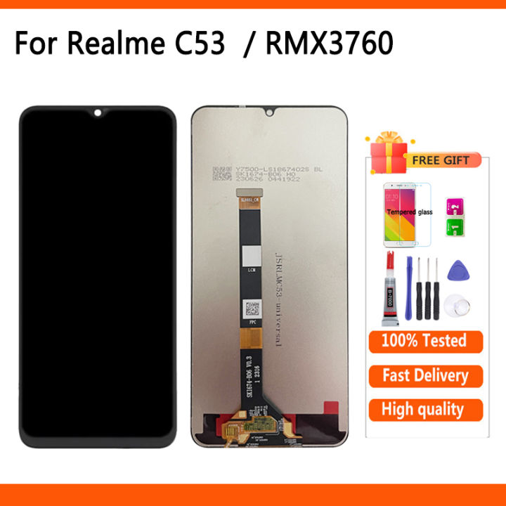 Original LCD For Realme C53 RMX3760 LCD Display Touch Screen Glass Digitizer Assembly ...