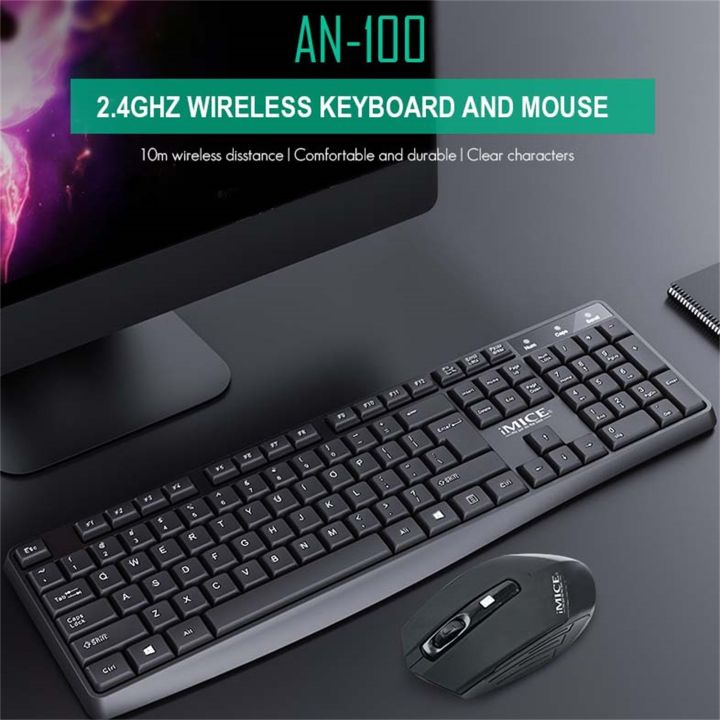 Wireless Keyboard Computer Mouse Gamer Sets Ergonomic 104 keys PC Keycaps For Office Laptop PC ...