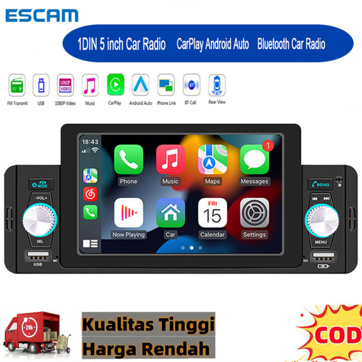 【Ready Stok】ESCAM Head Unit Headunit Tape Touchscreen Bluetooth Single ...