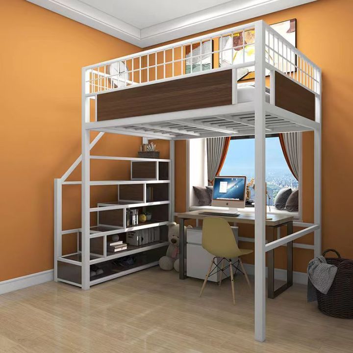 Loft loft bed compound second floor bed elevated double bed sheets upper bed lower table small ...