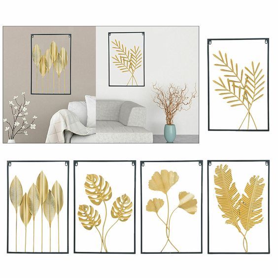 List Hitam WallDecor Hiasan / Pajangan Dinding Frame Metal Gold leaf ...