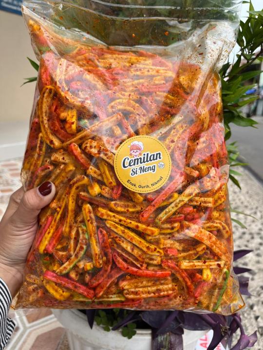 Seblak as Beton chili oil Pedas kemasan 1kg/ Kerupuk beton | Lazada ...