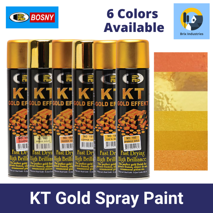 Bosny KT Gold Effect Spray Paint Copper, Copper Gold, Brass Gold, 100% ...