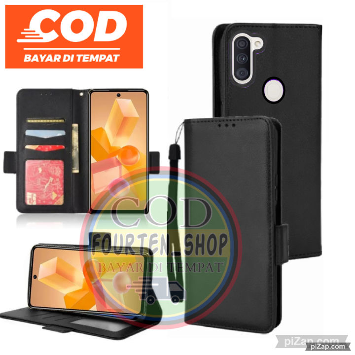 CASE HP SAMSUNG GALAXY A11/M11 CASING DOMPET - FLIP COVER LEATHER ...