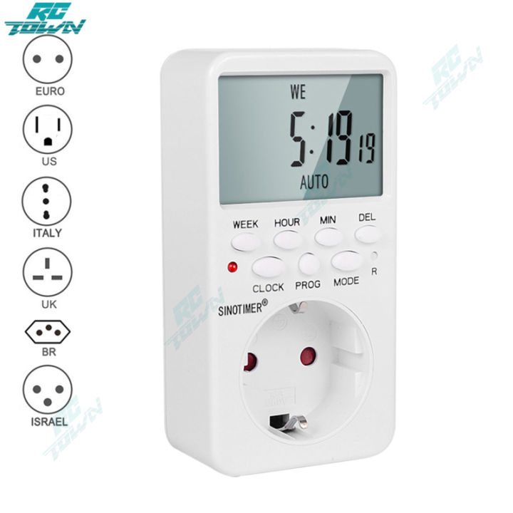 Tm519 Ac 230v Kitchen Timer Switch Socket Lcd Screen Digital Programmable Socket With Countdown ...
