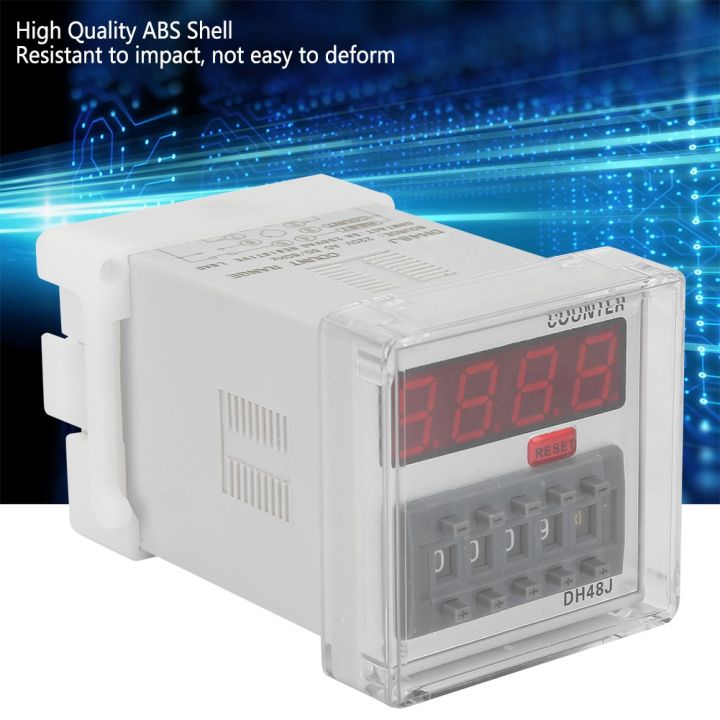 DH48J 220VAC Digital Counter Relay LED Display 1-999900 8-Pin Digital ...