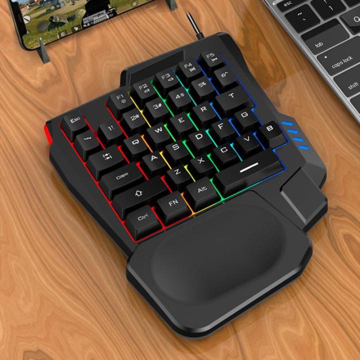 Left Hand Half Wired Keyboard With RGB Backlit 35 Keys One-Handed ...