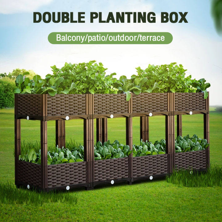 Balcony planting box, combination flower box, depth box, flower pot ...