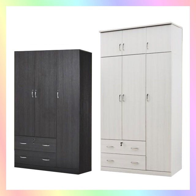 ADA 3 DOOR WARDROBE CUPBOARD CABINET WALNUT OR WHITE WASH COLOUR FREE ...