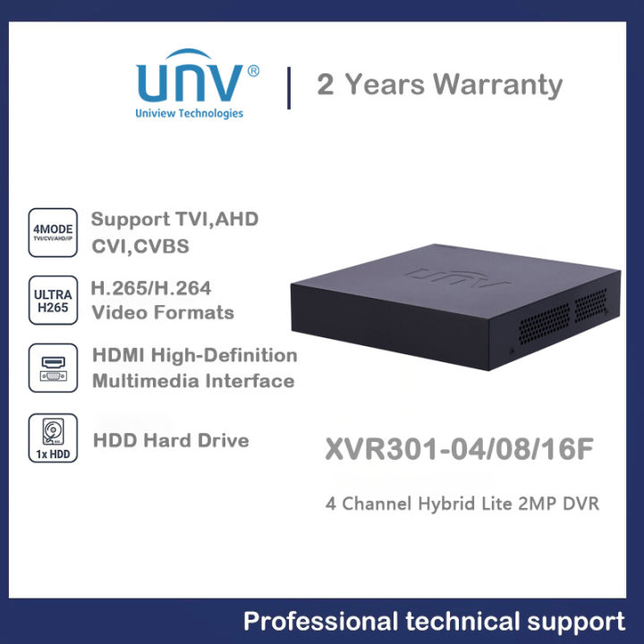 Uniview CCTV DVR UV-XVR301-04/08/16F 16 Channel Hybrid Lite 2MP Digital ...