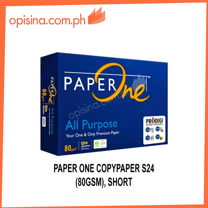 PAPER ONE COPYPAPER S24 (80GSM), SHORT | Lazada PH