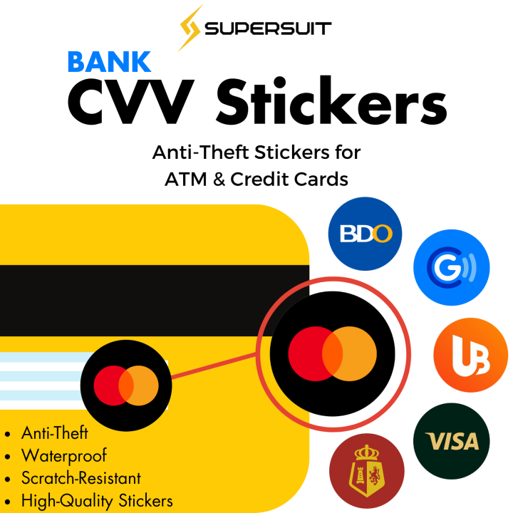 Supersuit Bank CVV Stickers (Anti-Theft, Waterproof Stickers for ATM ...