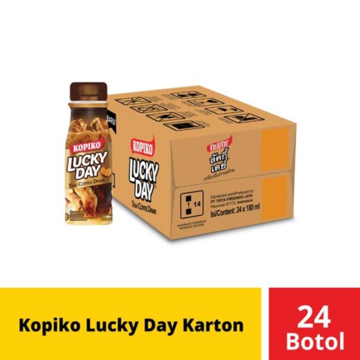 [TKM] KOPIKO Lucky Day RTD Coffee 180ml x 24 Bottles | Lazada