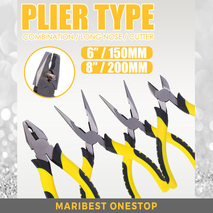 6" / 8" Combination Plier Long Nose Plier Diagonal Plier 150MM / 200MM Wire Cutter Playar ...