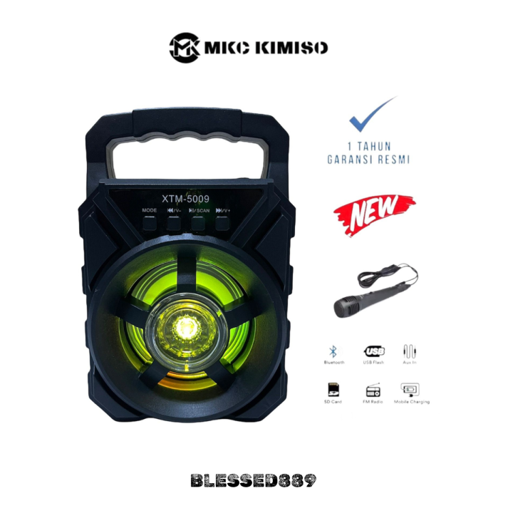 SPEAKER BLUETOOTH 5009 TERMURAH PORTABLE GRATIS MIC KARAOKE - UK 3 INCH ...