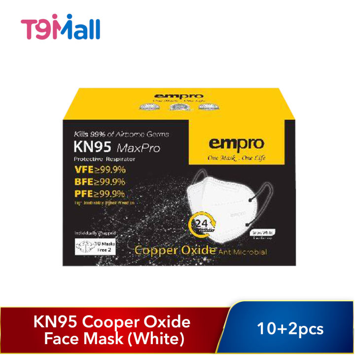EMPRO KN95 FFP3 Cooper Oxide Face Mask-White (10's+2's ) | Lazada