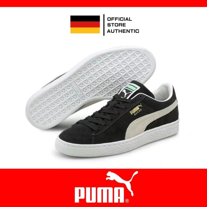 Puma Suede Retro low cut running shoes for men and women Black-white ...