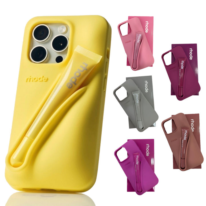 Rhode With Lip Gloss Phone Case for iPhone 15 14 13 12 11 Pro Max Plus ...