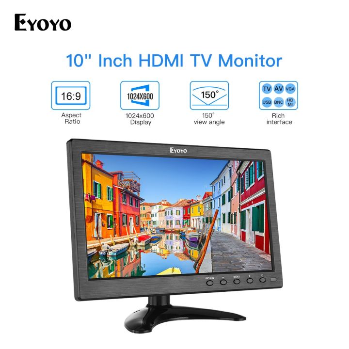 【In Stock】Eyoyo 10 Inch Small TV Monitor HDMI Portable Kitchen TV ...