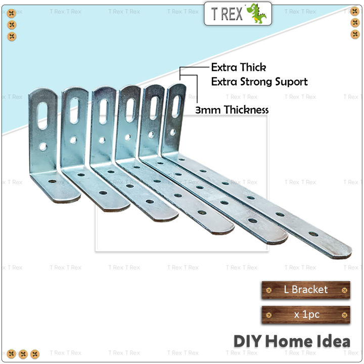 T Rex DIY Extra Thick Steel Metal Angle L Bracket Home Hardware / Wall ...