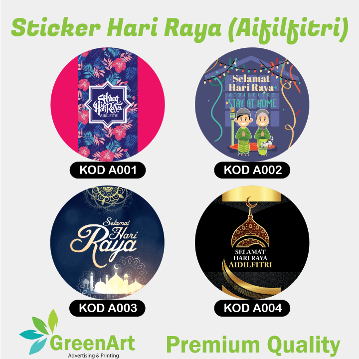 100pcs Sticker Hari Raya Aidilfitri [Free template design] / Label ...